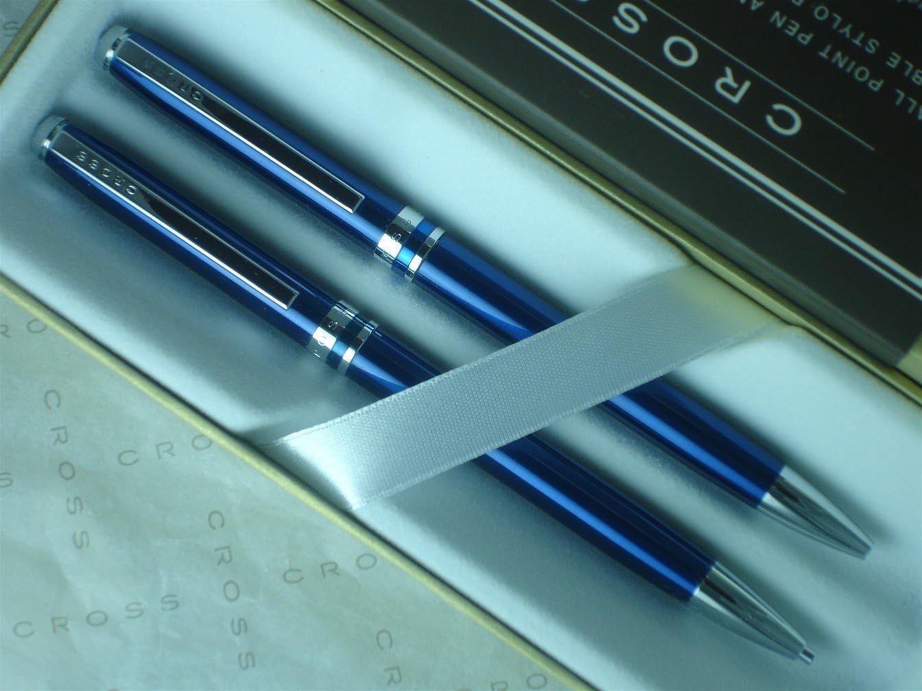 Amazon.com: Cross Classic Barclay Blue Lacquer Ball Point Pen and 0.7mm ...