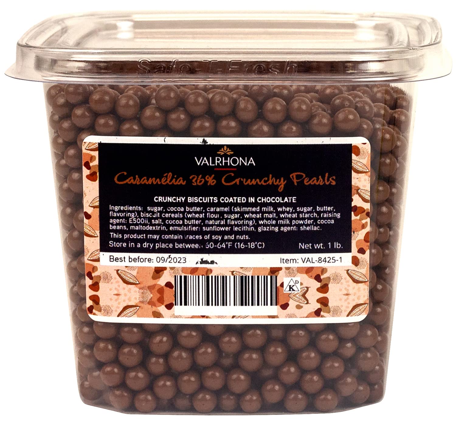 Amazon.com : Valrhona Caramelia 36-Percent-Cocoa Milk Chocolate Crunchy ...