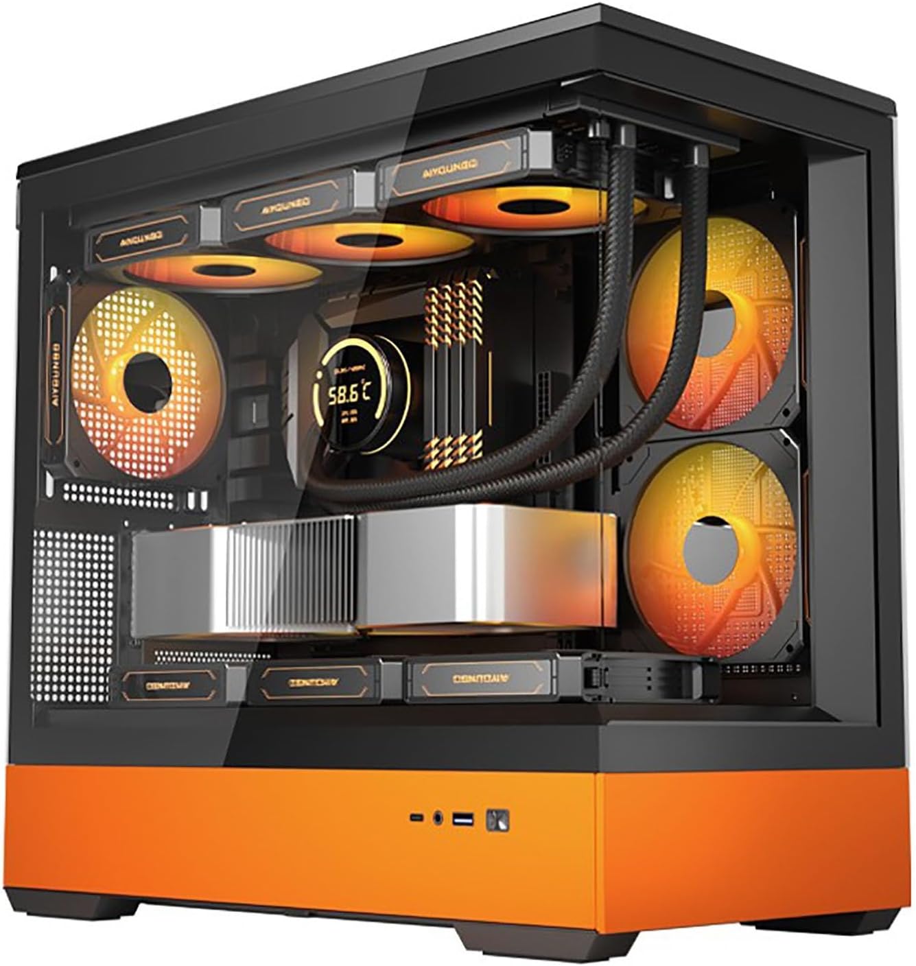 Amazon.com: Computer Cases,Mid-Tower PC Gaming Case M-ATX/ITX - Front I ...
