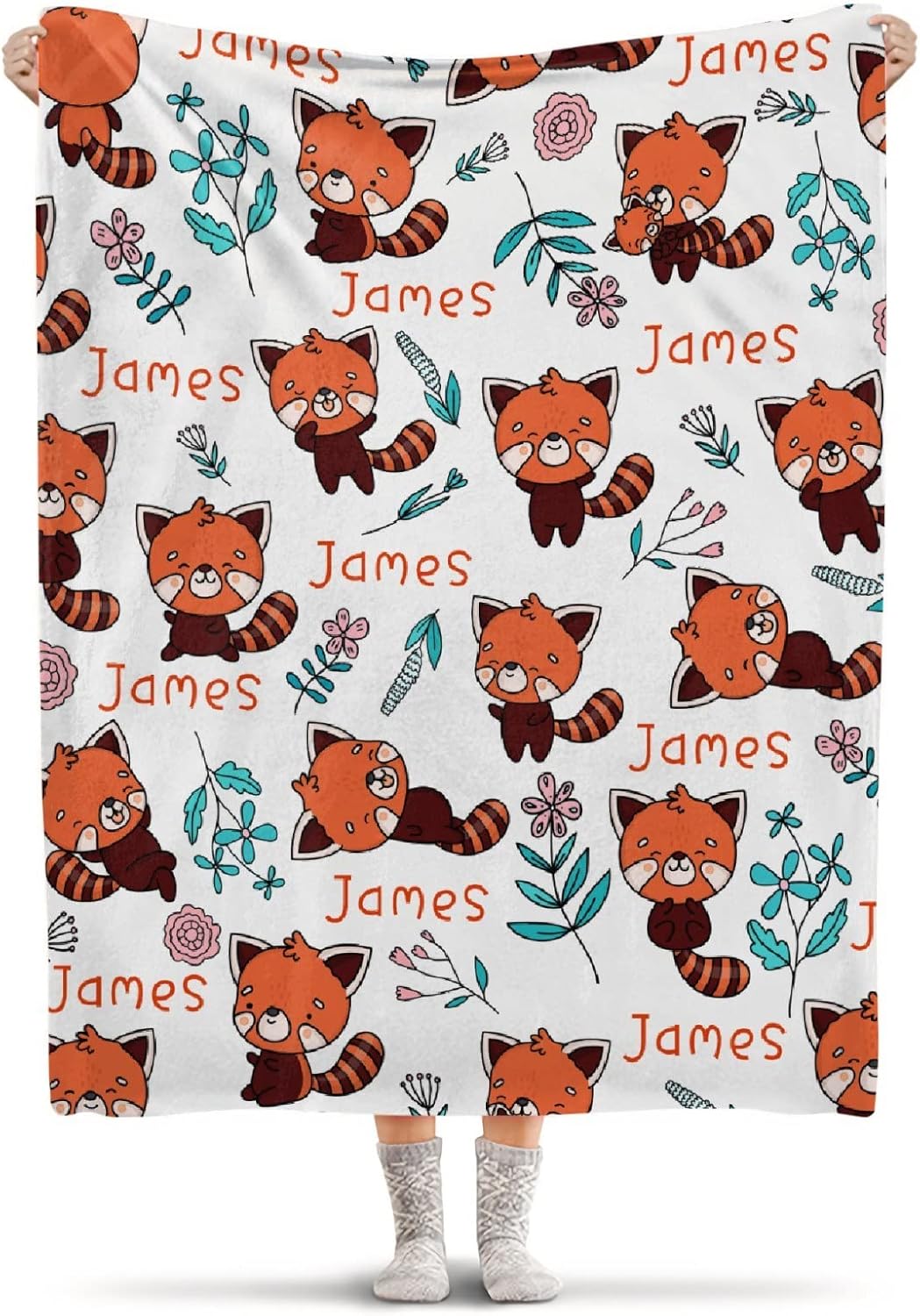 Amazon.com: Personalized Red Panda Custom Baby Blanket with Name for ...