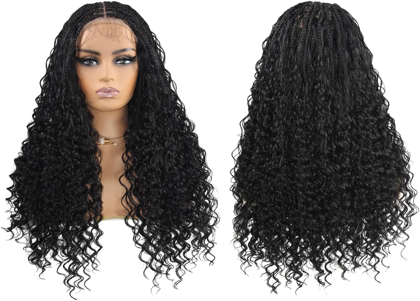 Amazon.com : Miz Barn 360 Full Lace Front Knotless Boho Box Braid Wigs ...