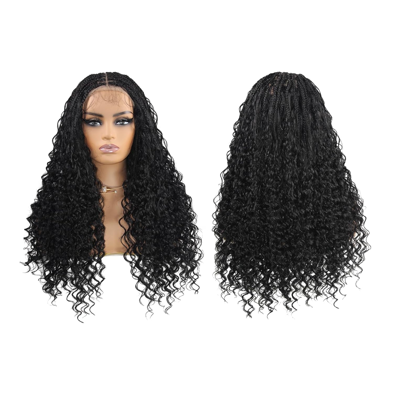 Amazon.com : Miz Barn 360 Full Lace Front Knotless Boho Box Braid Wigs ...