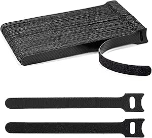 Amazon.co.jp: Magic Cable Ties Black 100 Pcs Repeated Heat Resistant ...