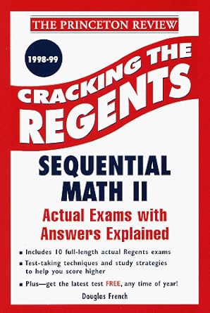 Amazon.com: Cracking the Regents Exams: Sequential Math II 1998-99 ...