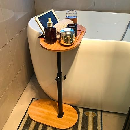 Amazon.com: Ackitry Foldable Bathtub Tray Table with Hooks, Portable ...