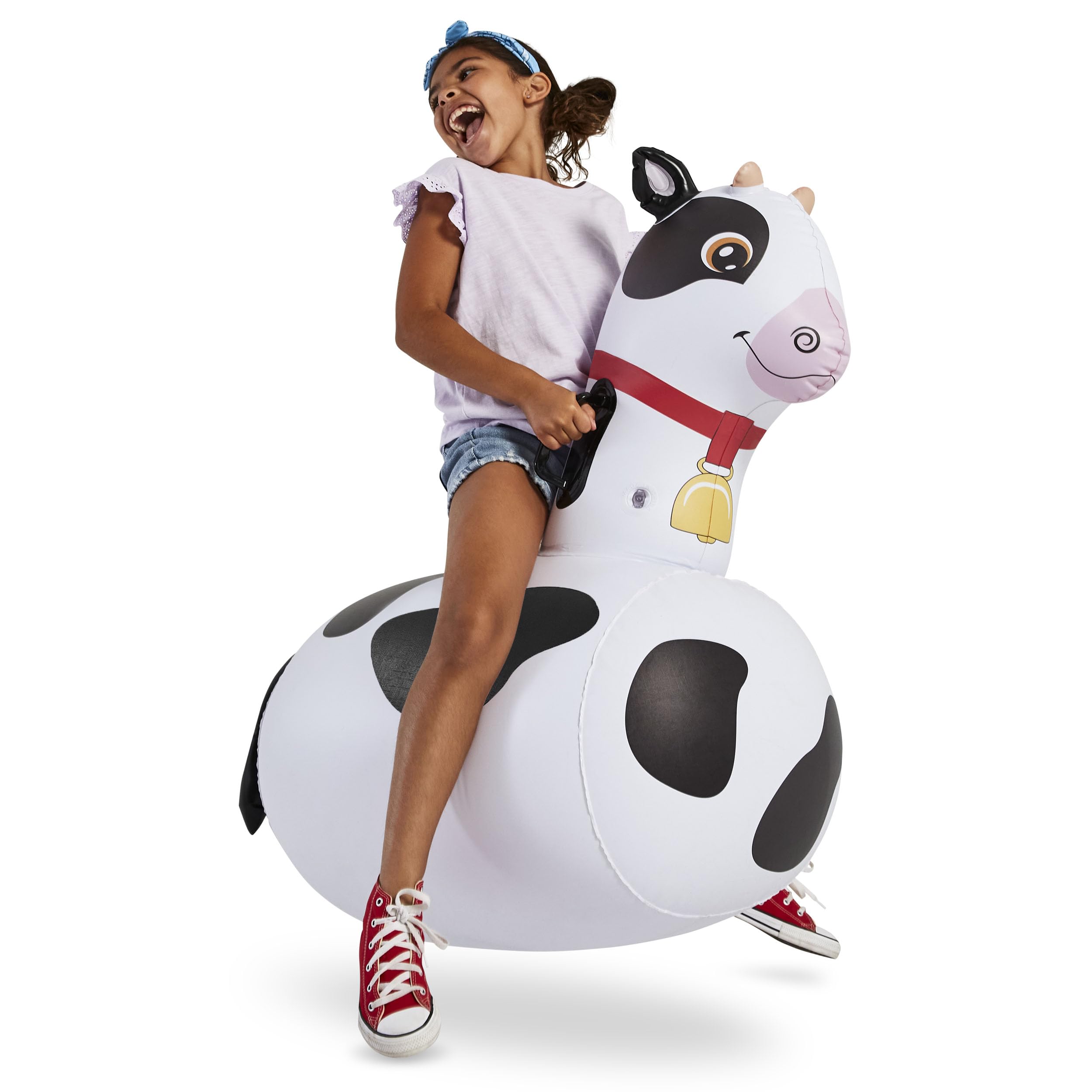 Amazon.com: Hearthsong Hop N Go Inflatable Bouncy Cow Riding, Hopping ...