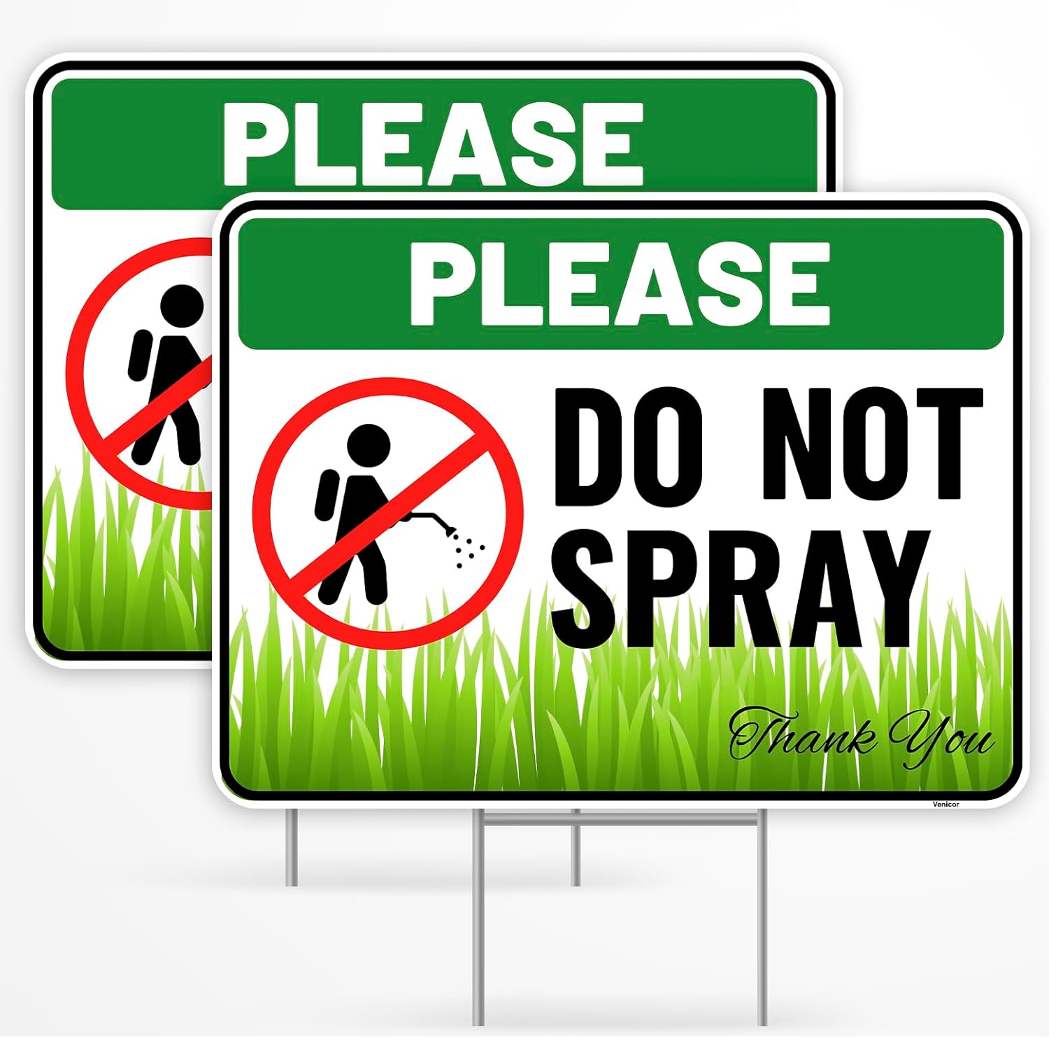 Amazon.com : Venicor 2PC Do Not Spray Sign with Metal Stakes, 12"x9 ...