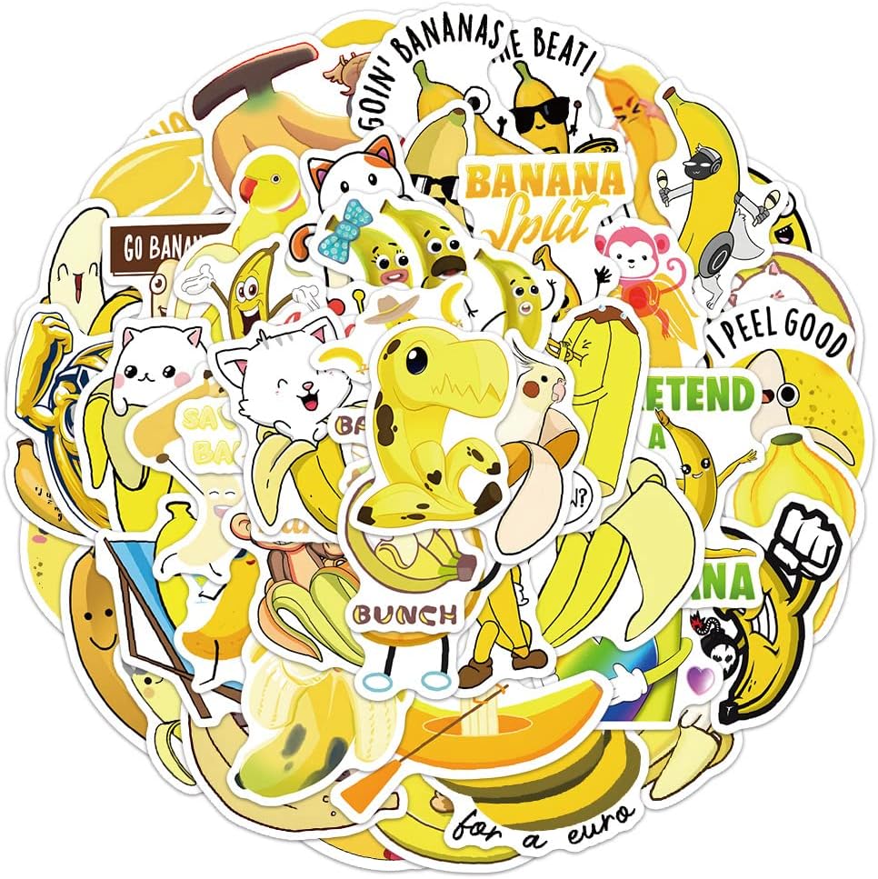 Amazon.com: 60 Pcs Banana Stickers - Animal Fruit Sticker Vinyl ...