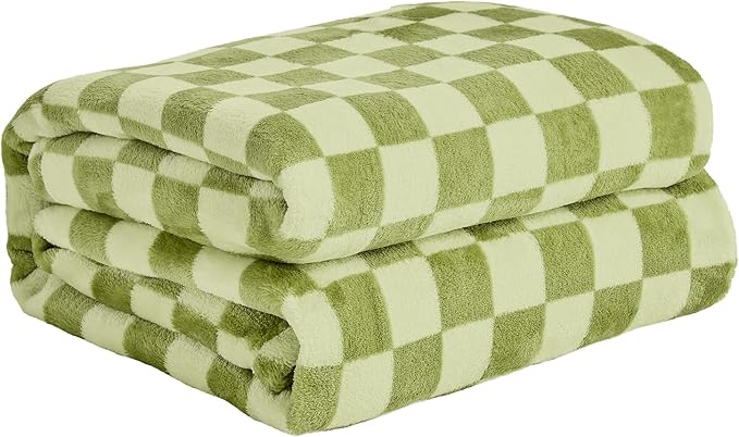 Amazon.com: FY FIBER HOUSE Checkered Flannel Fleece Throw Blanket Soft ...