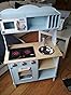 Amazon.com: New Classic Toys Blue Wooden Pretend Play Toy Kitchen for ...