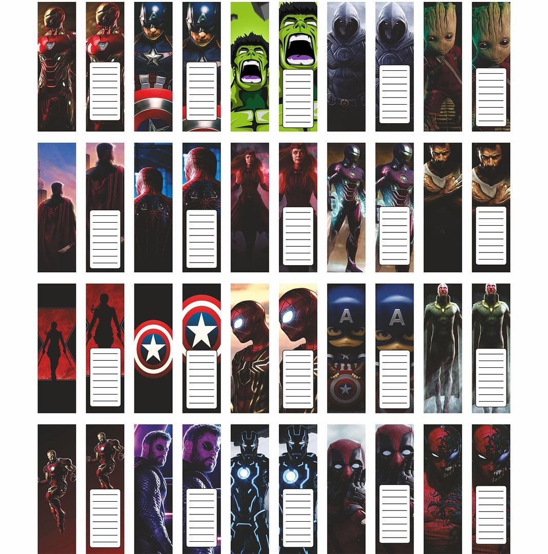 CVANU Pack of 40 Avengers Character Theme Printed on Both Sided with ...