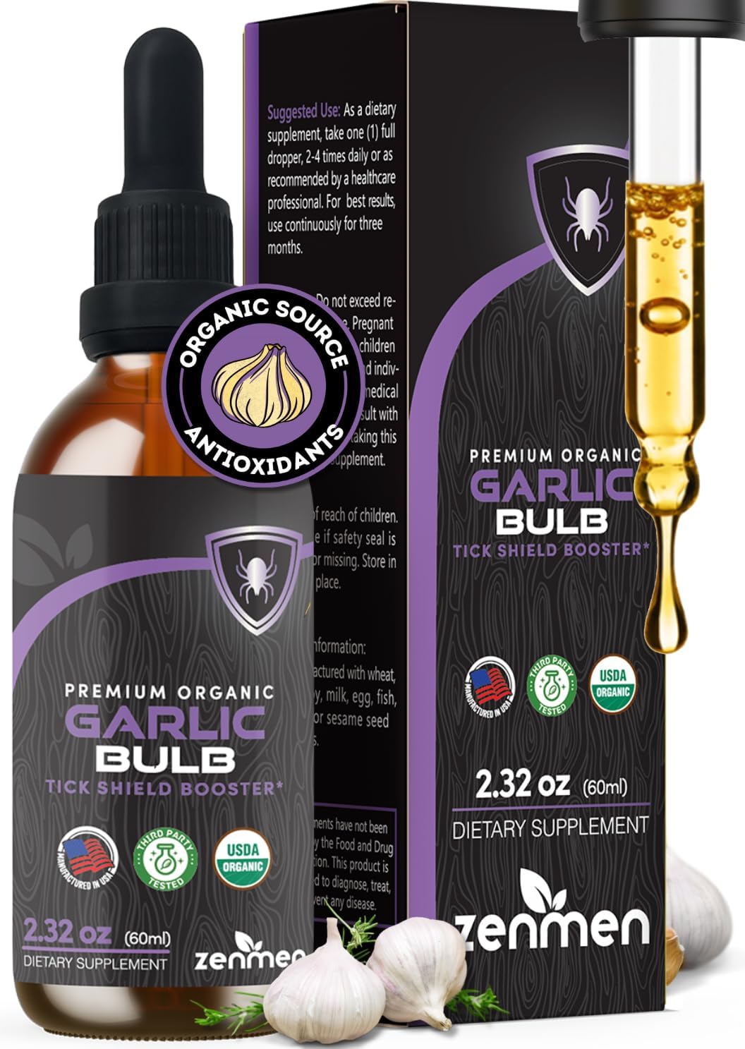 Amazon.com: Zenmen Organic Garlic Cloves Extract (Odorless Tincture ...