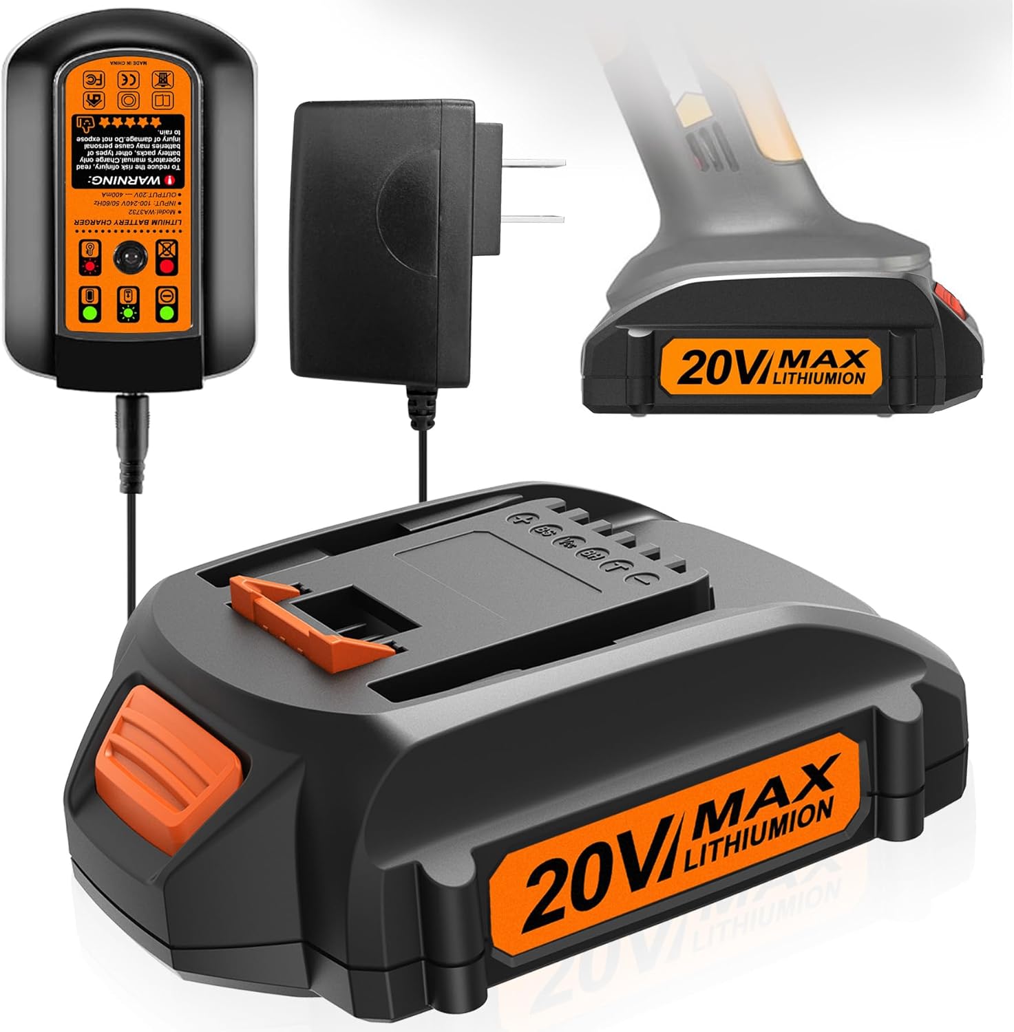 Amazon.com: 20V Battery Replacement and Charger Kit for Worx WA3520 ...