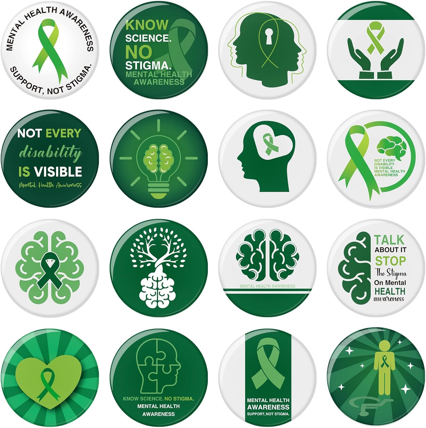 Amazon.com: Jutom 48 Pcs Mental Health Awareness Buttons Pins Bulk ...