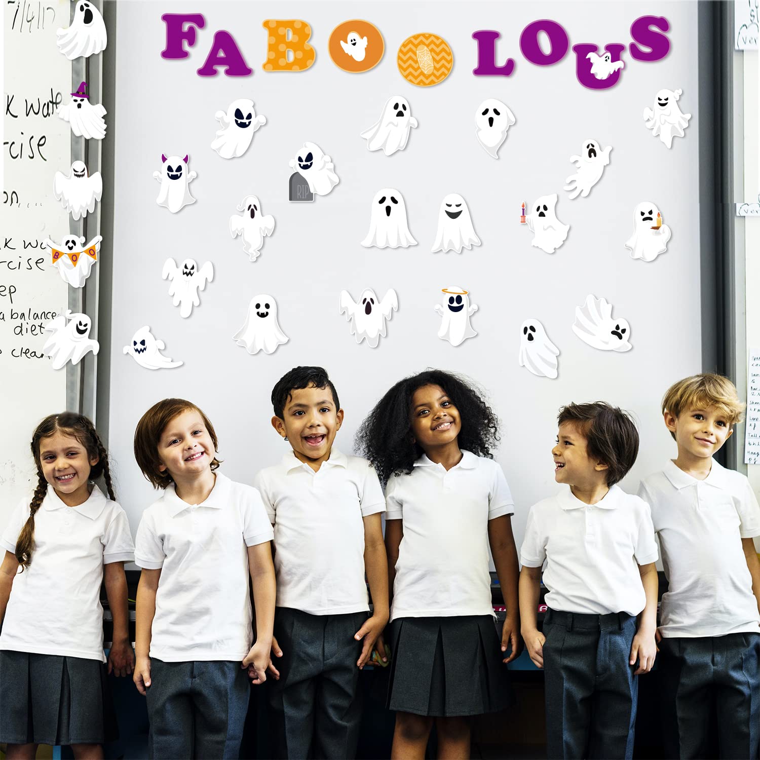 Snapklik.com : Halloween Ghost Bulletin Board Decoration Set - 62Pcs ...