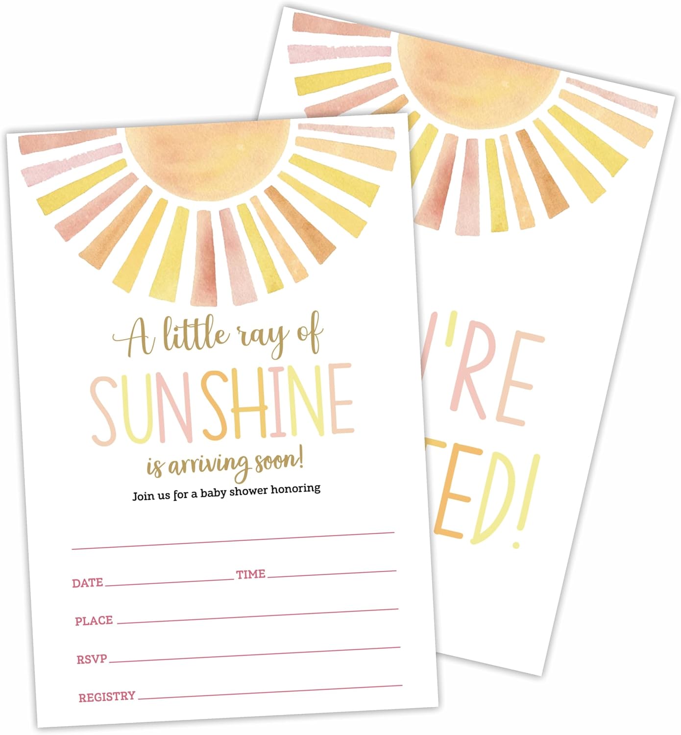 Amazon.com : luixd Sunshine Invitations For Baby Shower - Little Ray Of ...