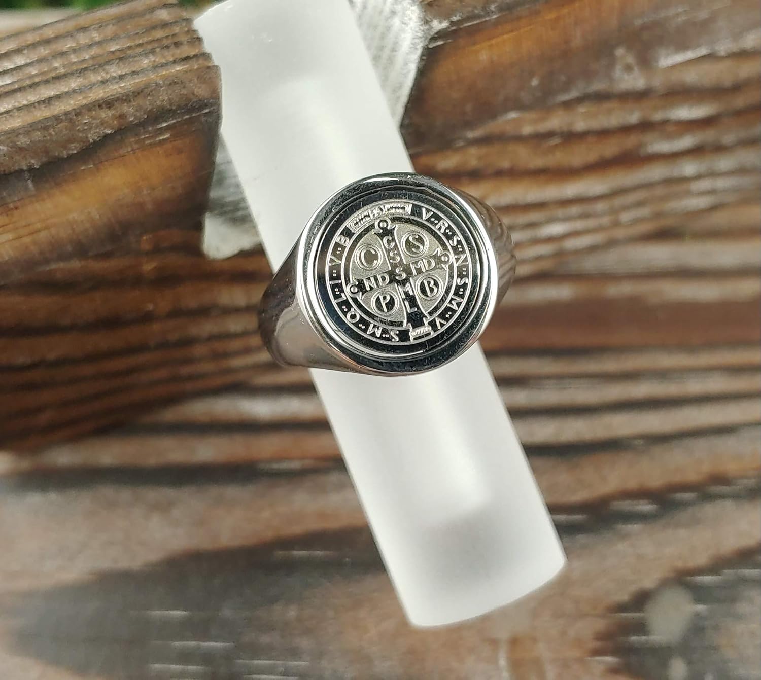 Catholic Unisex Saint Benedict Ring Stainless Steel Catholic St ...