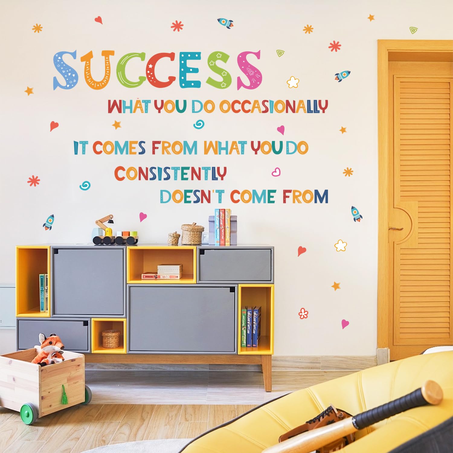 Amazon.com: HLNIUC Colorful Inspirational Success Quotes Wall Sticker ...