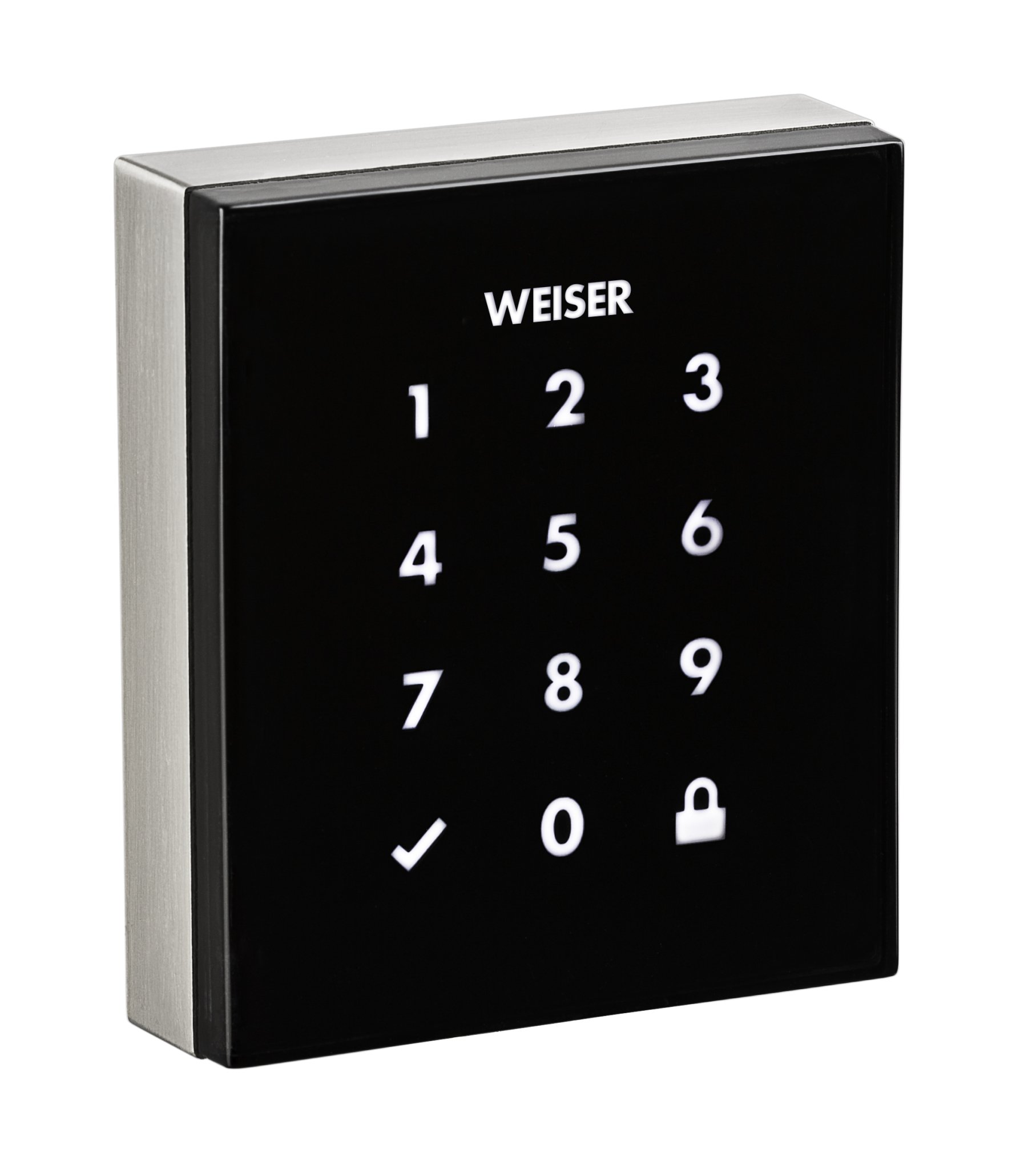 Weiser Obsidian Satin Nickel Keyless Touchscreen Door Lock, Electronic ...