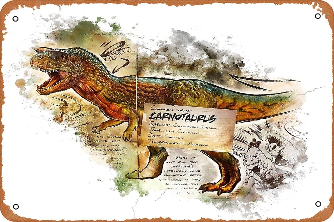 Amazon.com : Shvieiart Wall Decor Sign - Carnotaurus Poster - 8X12 Inch ...