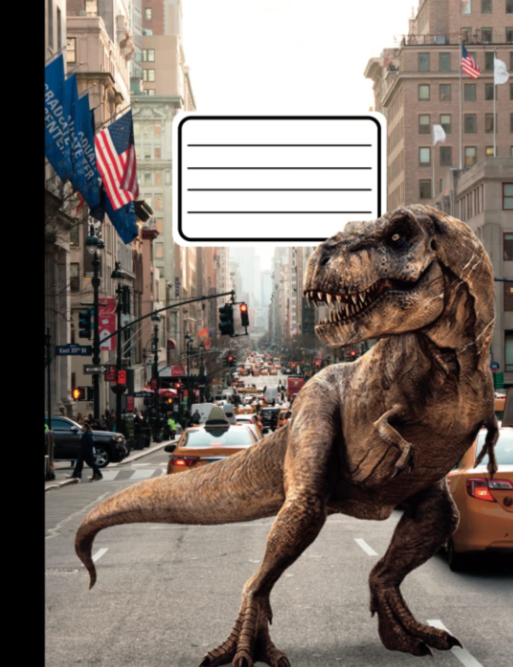 Amazon.com: Composition Notebook Wide Ruled Dinosaur City Dino Jurassic ...