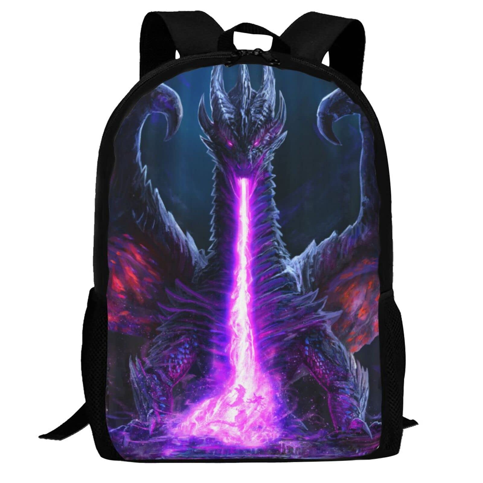 Amazon.com: ALIFAFA Cool Dragon School Backpack Dragon Purple Fire ...