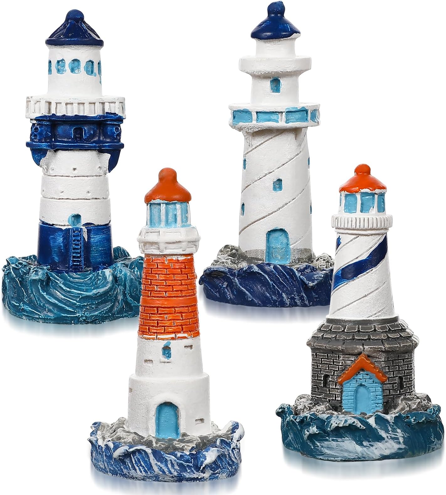 Amazon.com: BLLREMIPSUR 2 PCS Mini Lighthouse Decor, Wooden Miniature ...