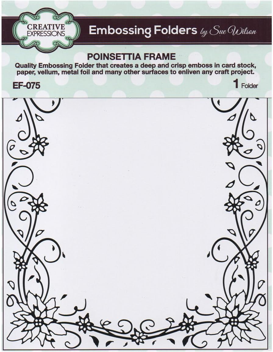 Sue Wilson Embossing Folder - Poinsettia Frame : Amazon.co.uk: Home ...