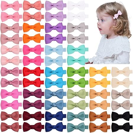 Amazon.com: Prohouse 40 PCS Baby Girls Hair Clips Fully Lined Non Slip ...
