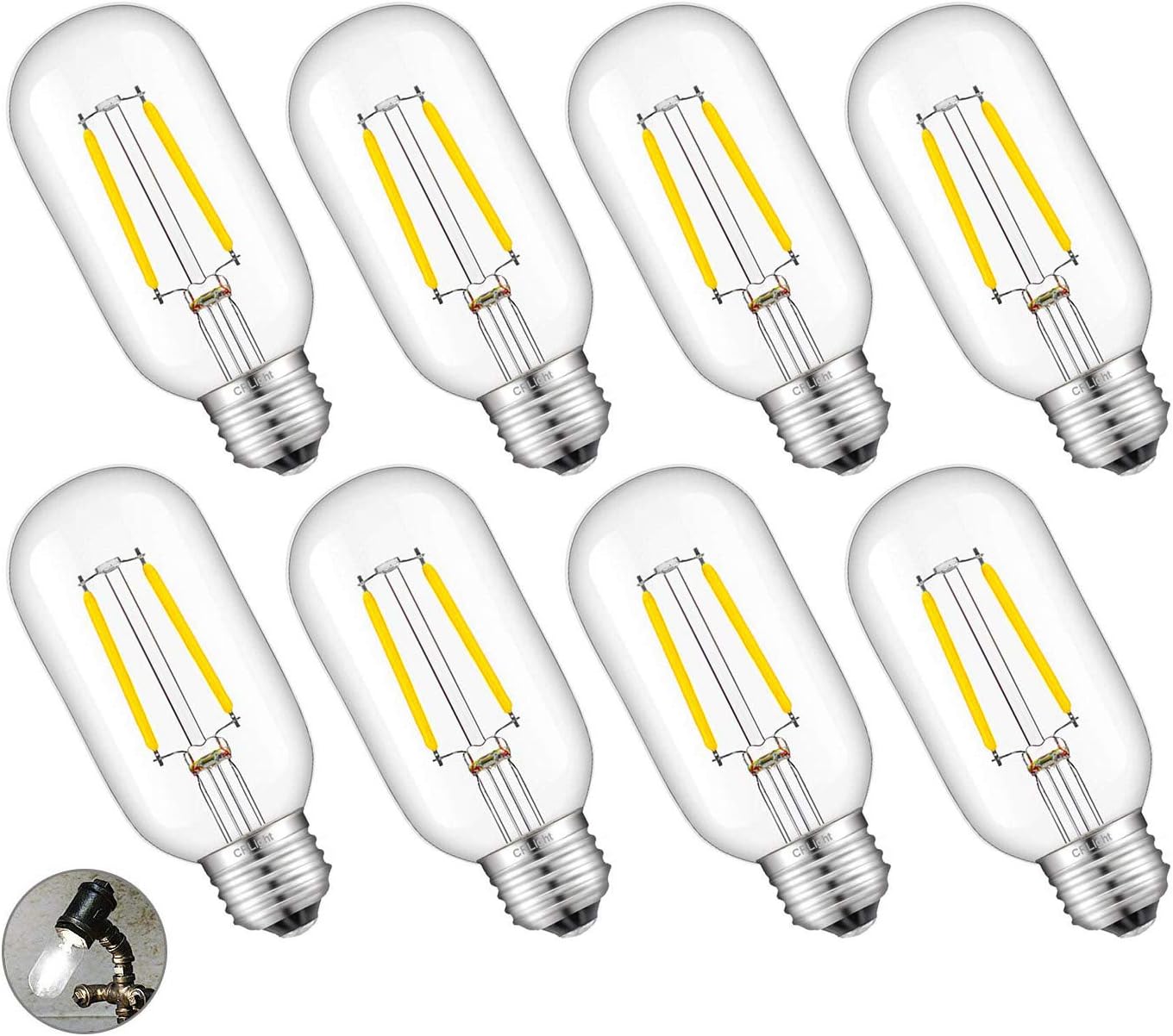VCTC Lighting Dimmable T10 LED Bulbs,4000K Daylight White,6W Tubular ...