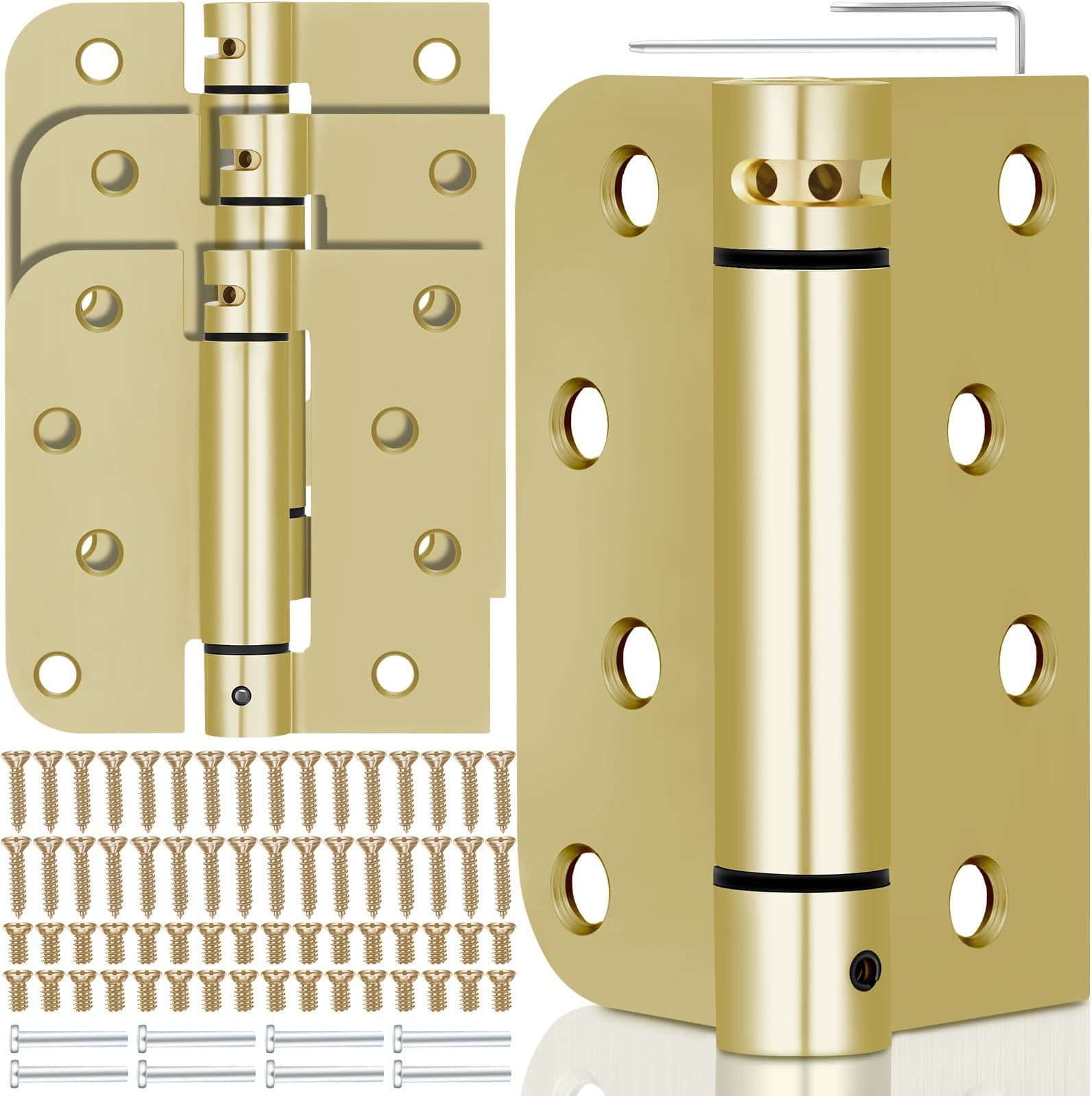 Dynasty Hardware 4 inch Spring Loaded Door Hinge Self Closing with 5/8 ...
