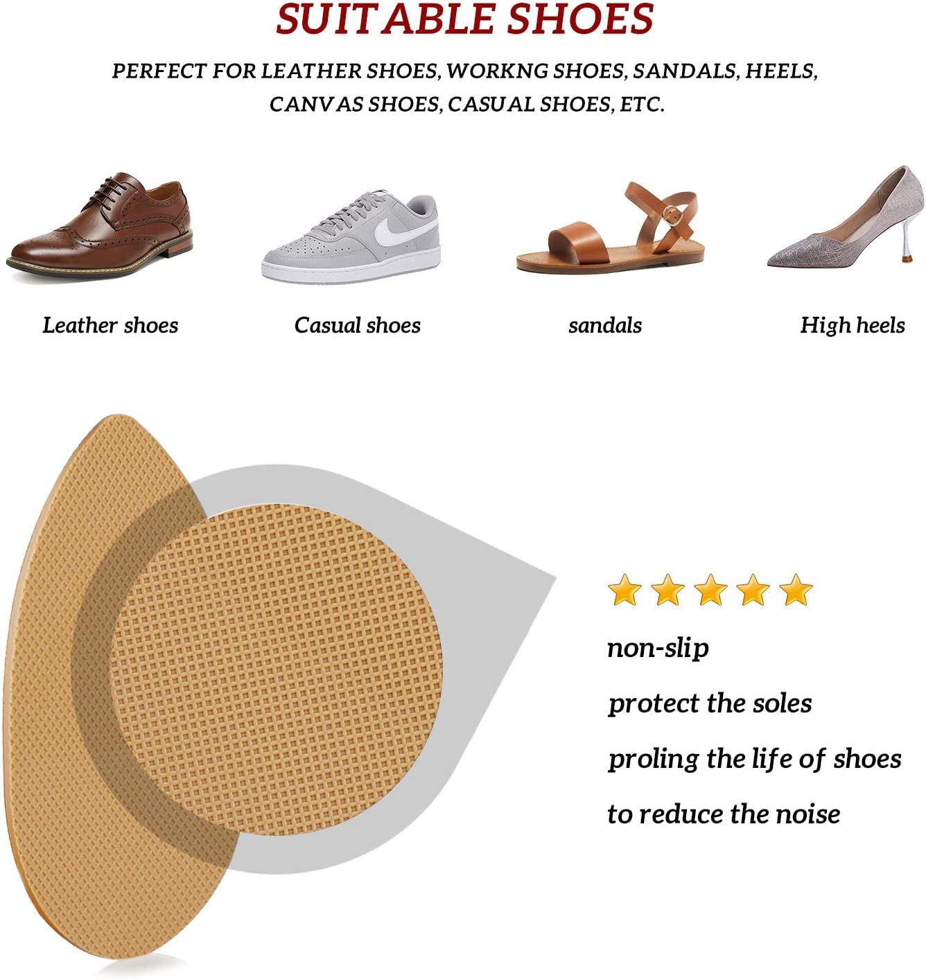 Snapklik.com : Riootlnm 3 Pairs Shoe Grips, Non-Slip Shoes Pads ...