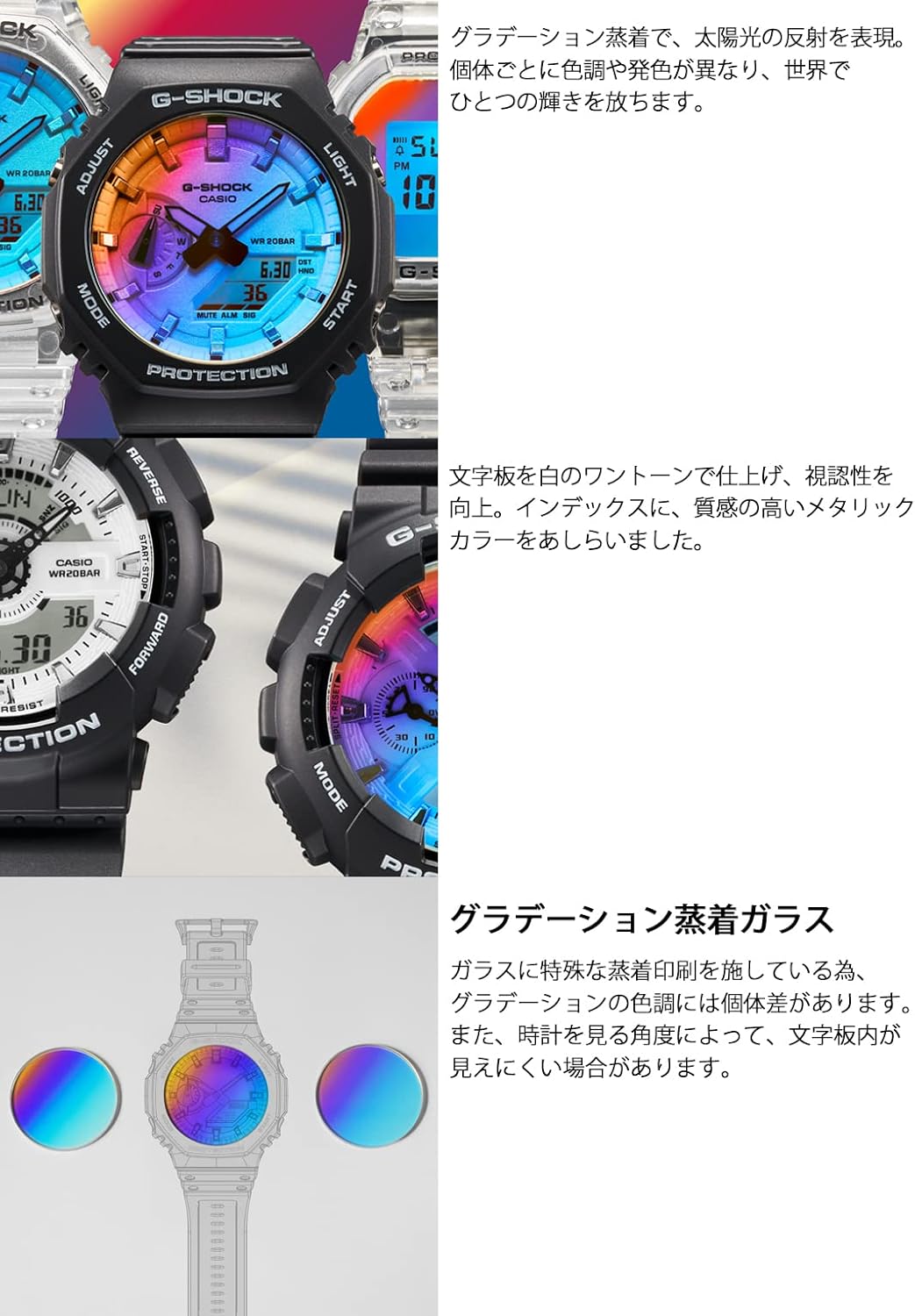 Casio GA-2100SRS-7AJF G-Shock Iridescent Color Series Watch Shipped ...