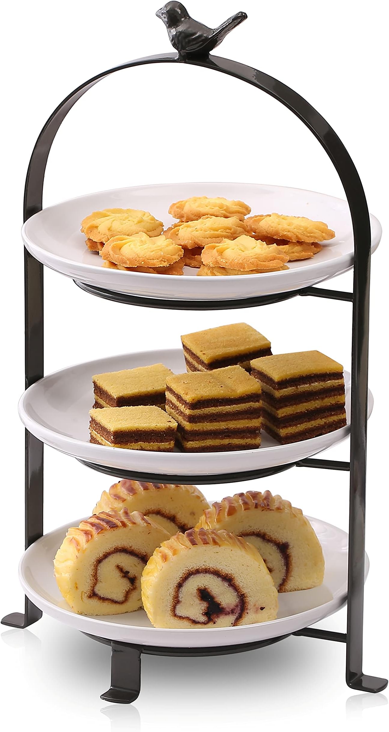 Amazon.com | Creative Home 3-Tier Dessert Plate Rack, 18.5-Inch H: Pie ...