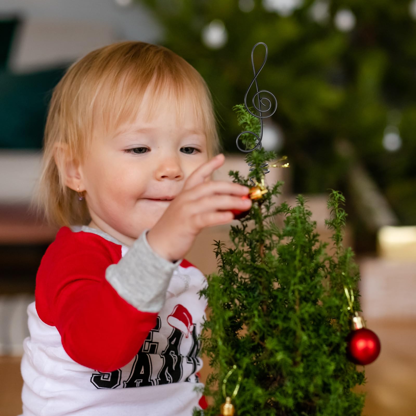 Snapklik.com : Small Christmas Tree Topper Mini Treble Clef Wire ...