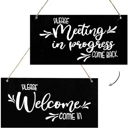 1 Piece in a Meeting Sign for Office Door, Double-side Meeting in ...