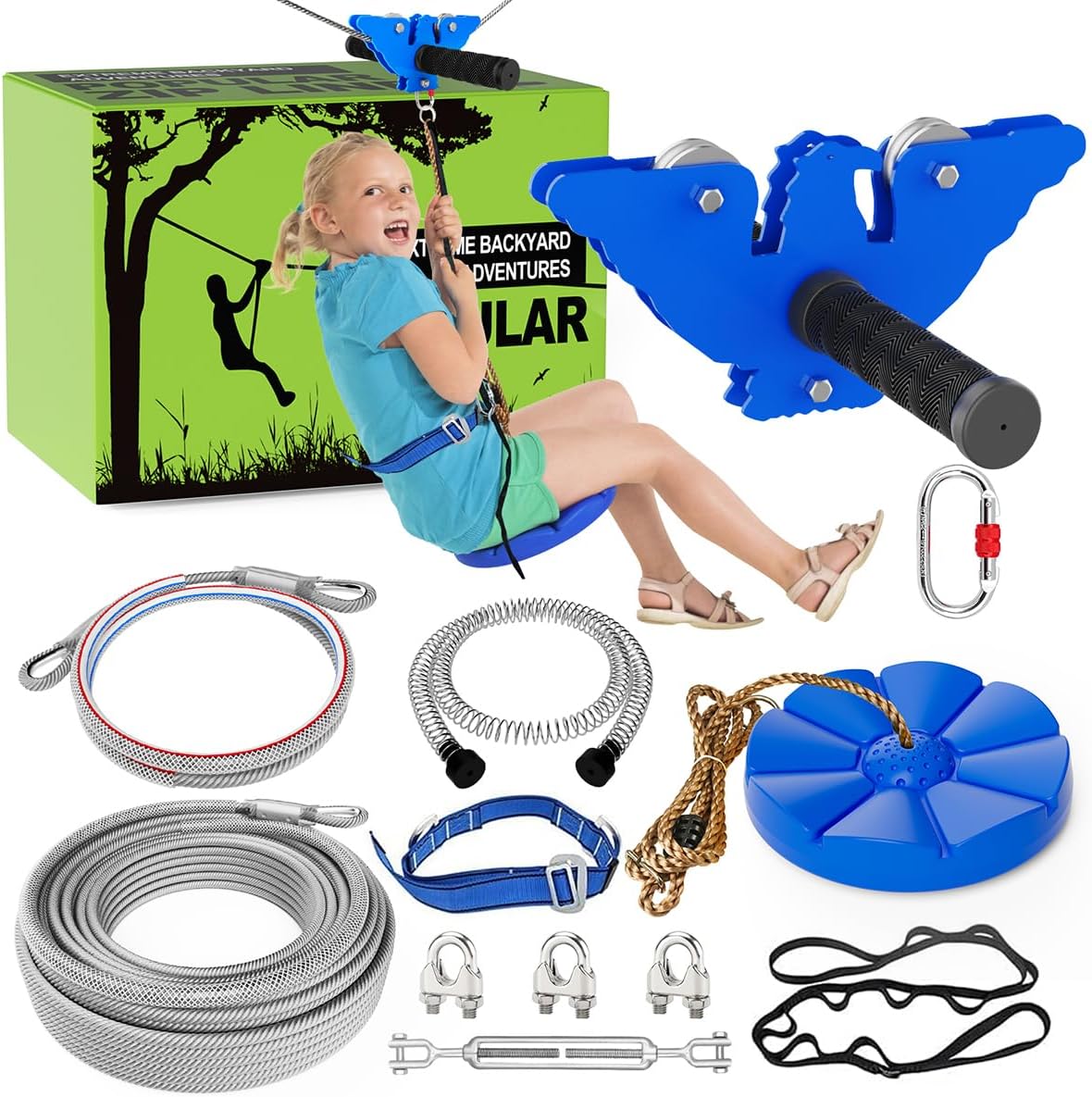 Amazon.com: X XBEN 120FT Zip line Kit for Kids and Adults, Zip Lines ...