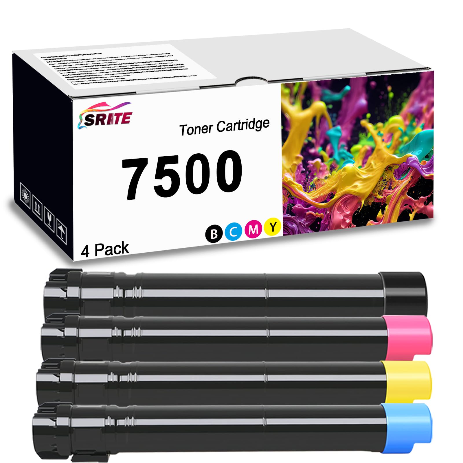 Amazon.com: Phaser 7500 Toner Cartridge 106R01436 106R01437 106R01438 106R01439 Replacement for ...