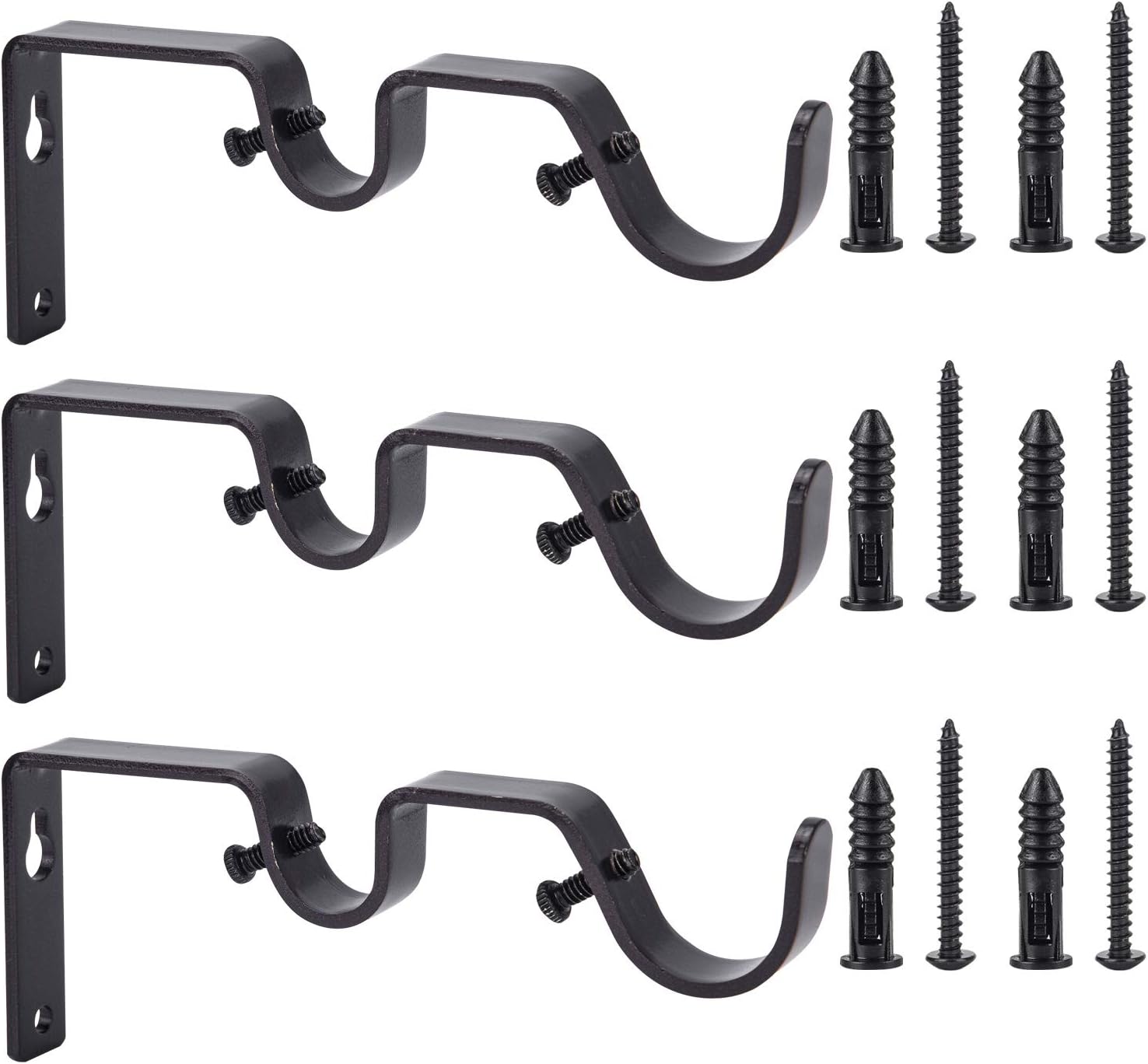 Amazon.com: Ycolnaefllr Set of 3 Oil Rubbed Bronze Double Rod Holders ...