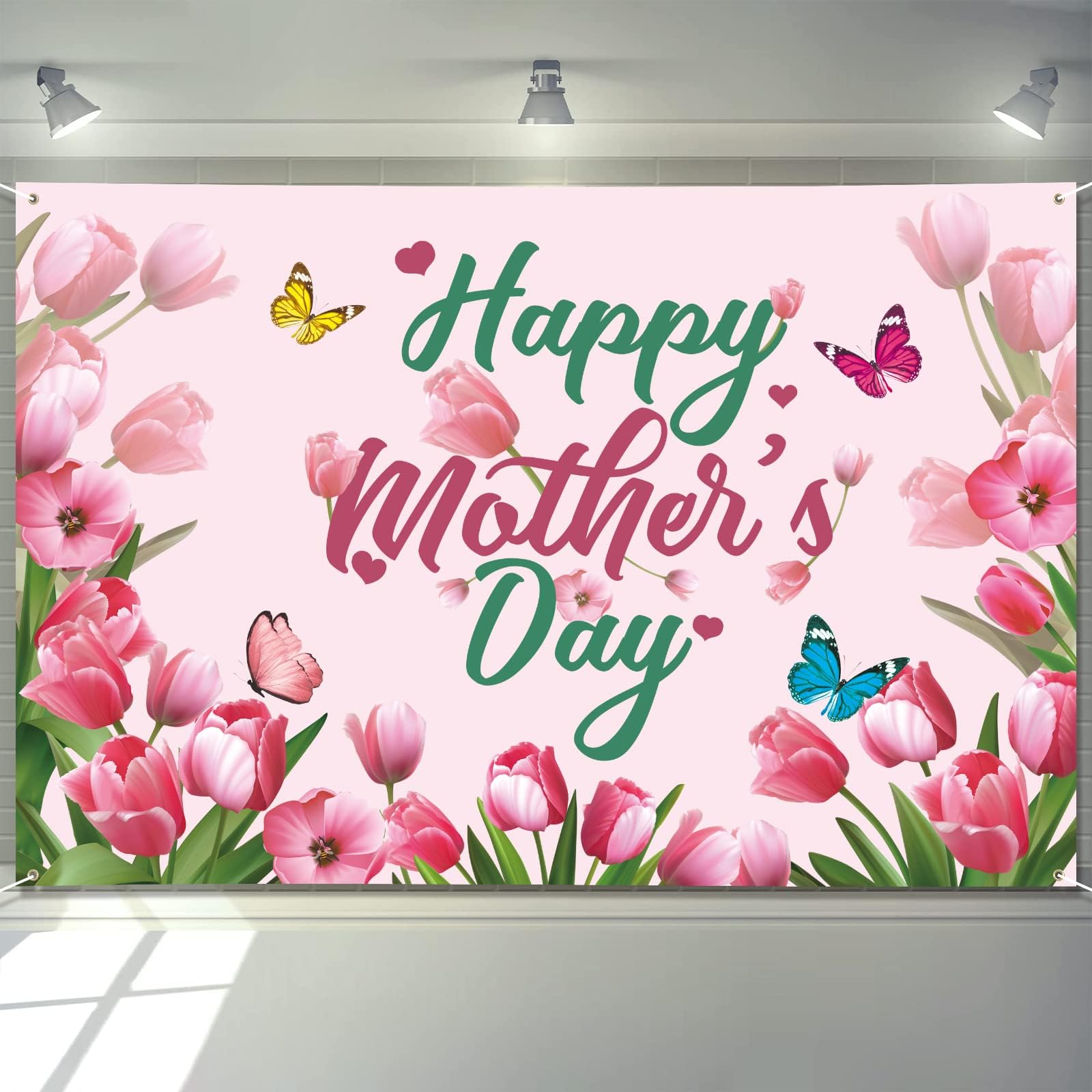 Amazon.com : Arosche Mothers Day Decorations Banner 72" x 48" Backdrop ...