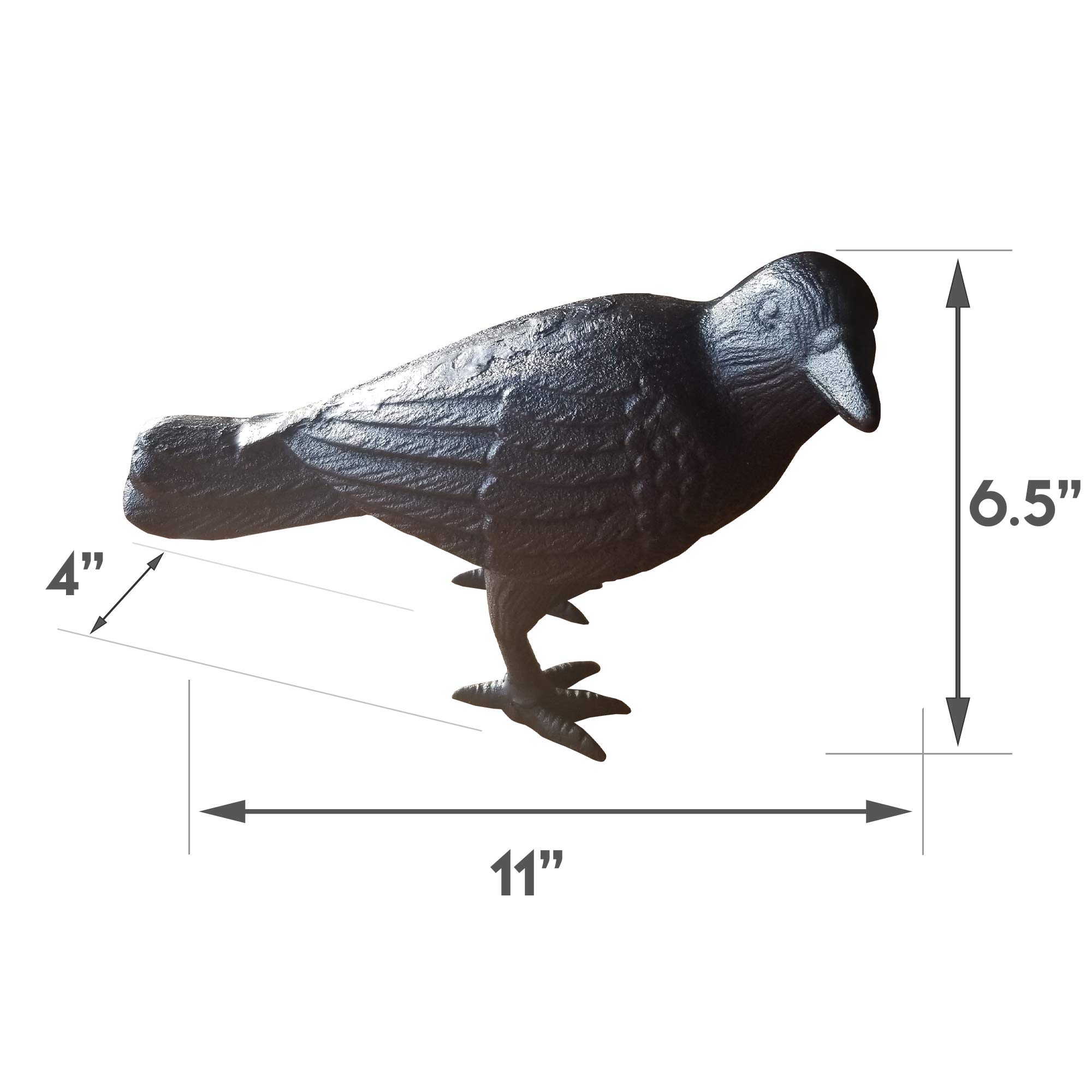 Snapklik.com : Cast Iron Crow Statue, Head To Side Raven, Large Garden ...