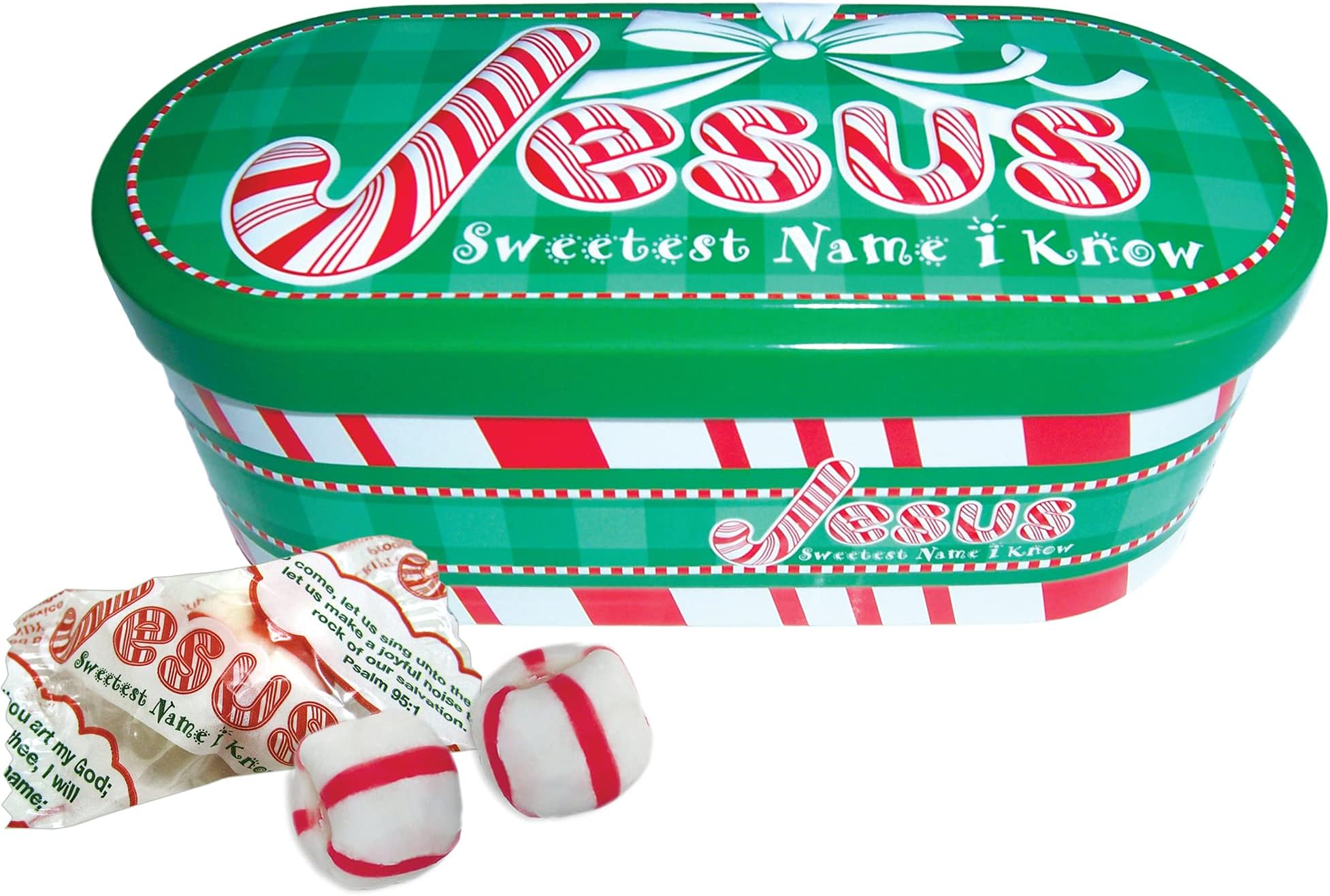 Amazon.com : Scripture Candy, Jesus Sweetest Name I Know Christmas Tin ...