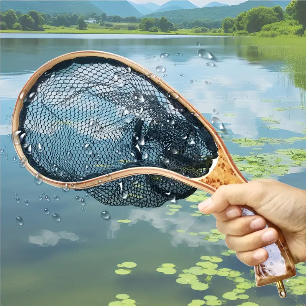 Snapklik.com : Aventik Tenkara Curved Wooden Landing Net
