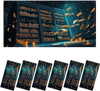 6 Pack Fluorescent Light Covers for Ceiling Light, Vintage Dark Library ...