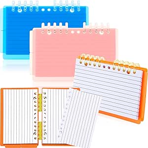 Amazon.com : 3 Pack Index Card Binder with 2 Tab Divider 3 x 5 Inches ...