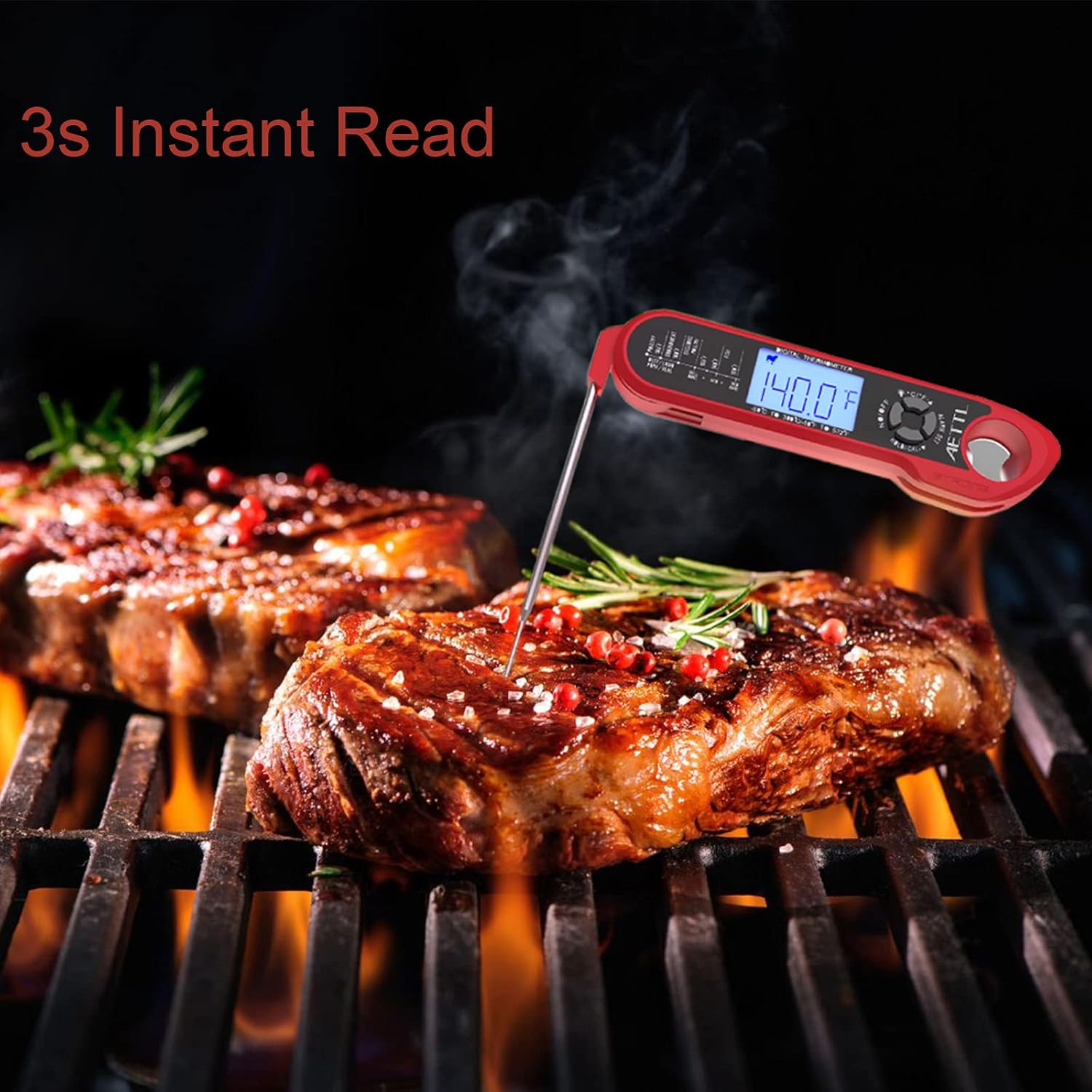 Review Digital Meat Thermometer,AETTL Dual Probe Instant Read ...
