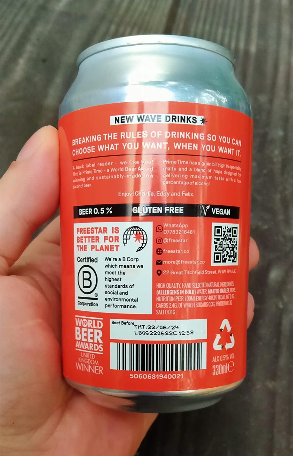 FREESTAR Non Alcoholic Beer, Award winning Low Alcohol Lager, Low ABV ...