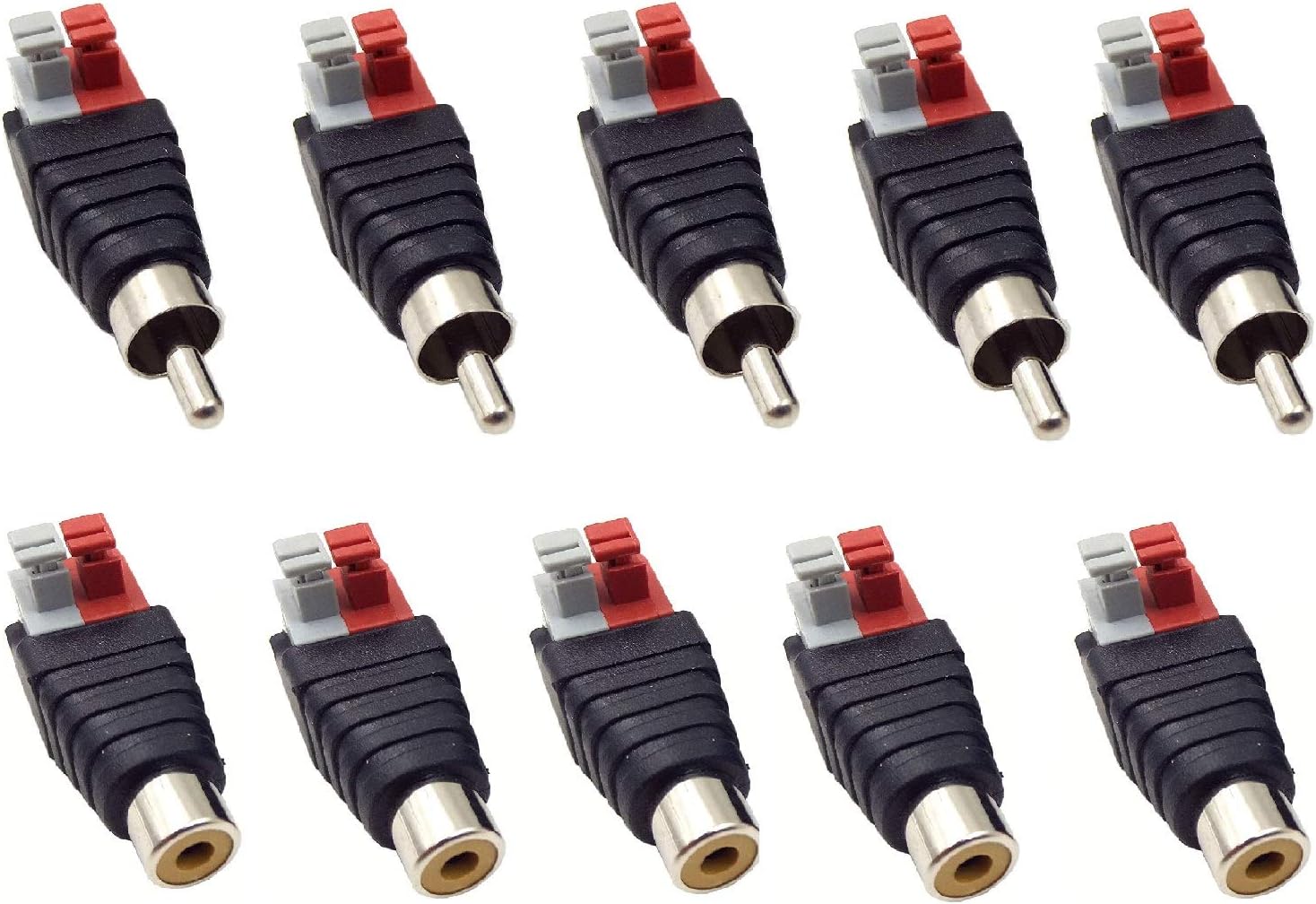 Amazon.com: MATTOX 10 Packs Phono RCA Female and Male Combo, Wire Cable ...