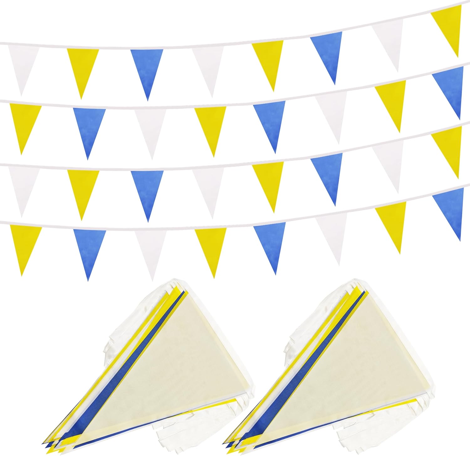 Amazon.com : Yamiuo 100 Ft White Yellow Dark Blue Pennant Banner Flag ...