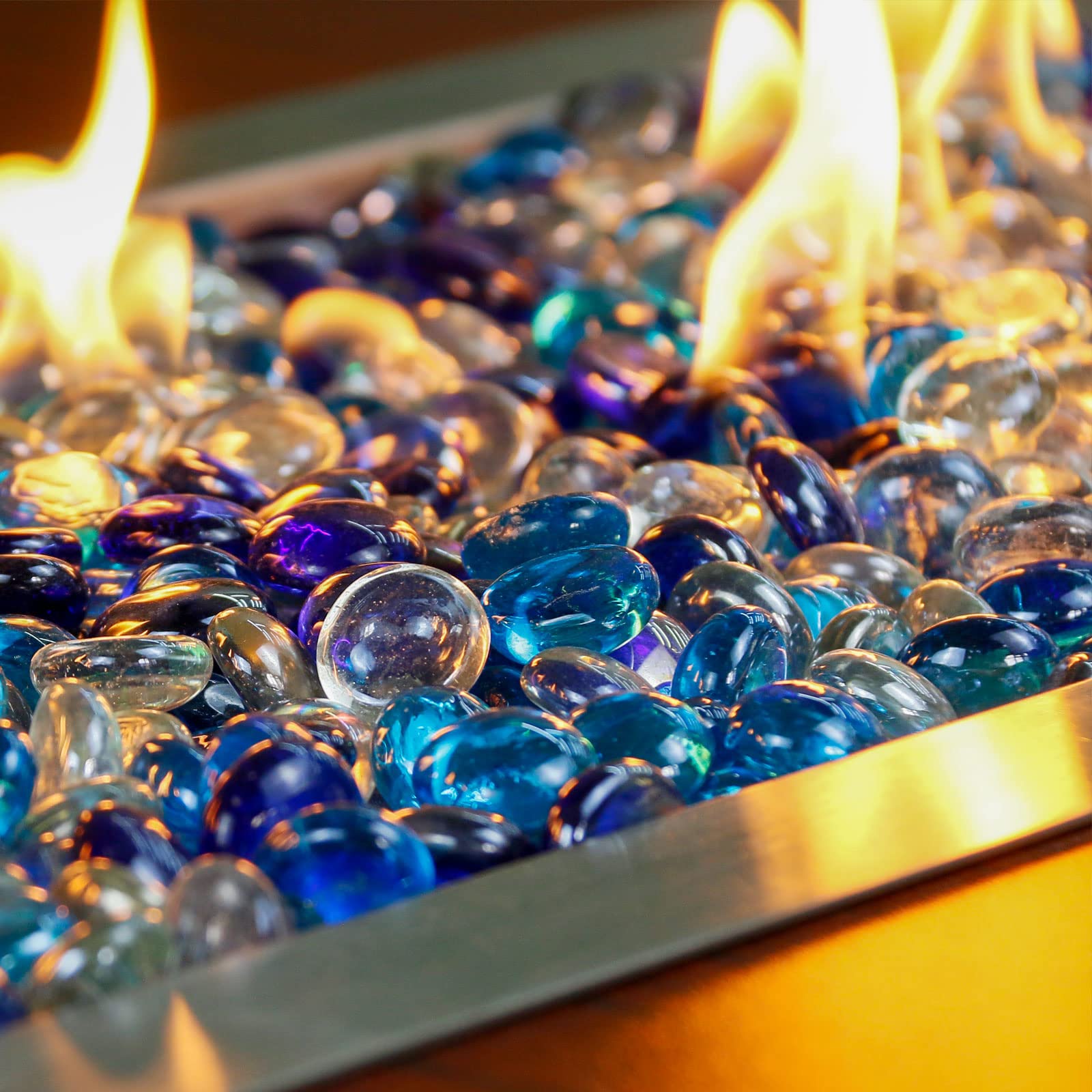 Fire Pit Beads GASPRO 10 Lbs Fire Pit Glass For Propane Fire Pit, 3/4